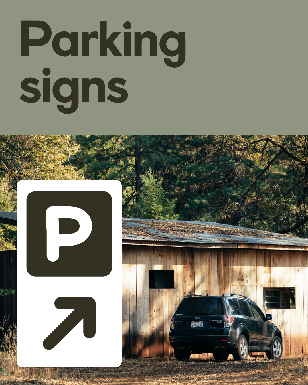 Parking signage – Hipcamp General Store