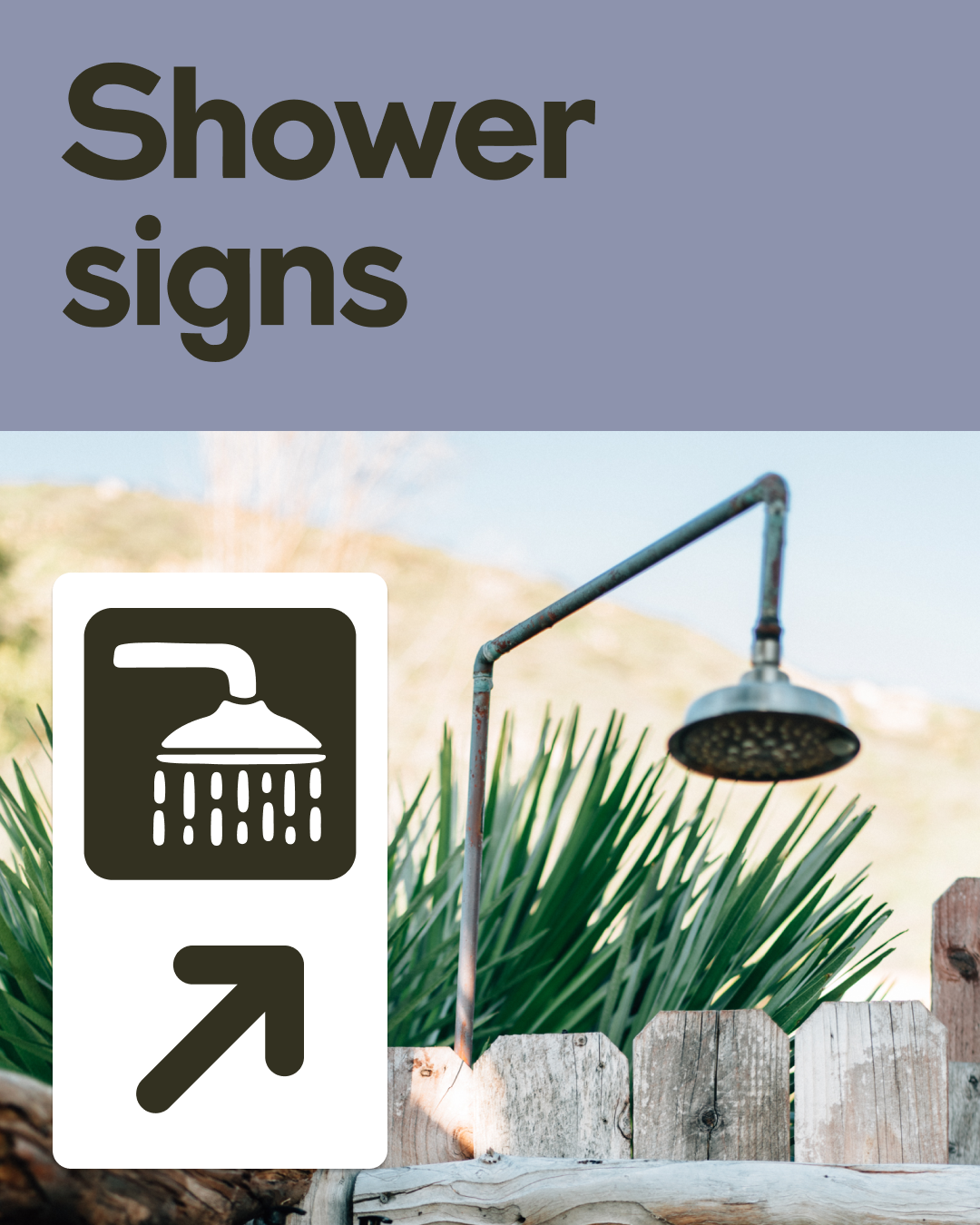 Shower signage – Hipcamp General Store